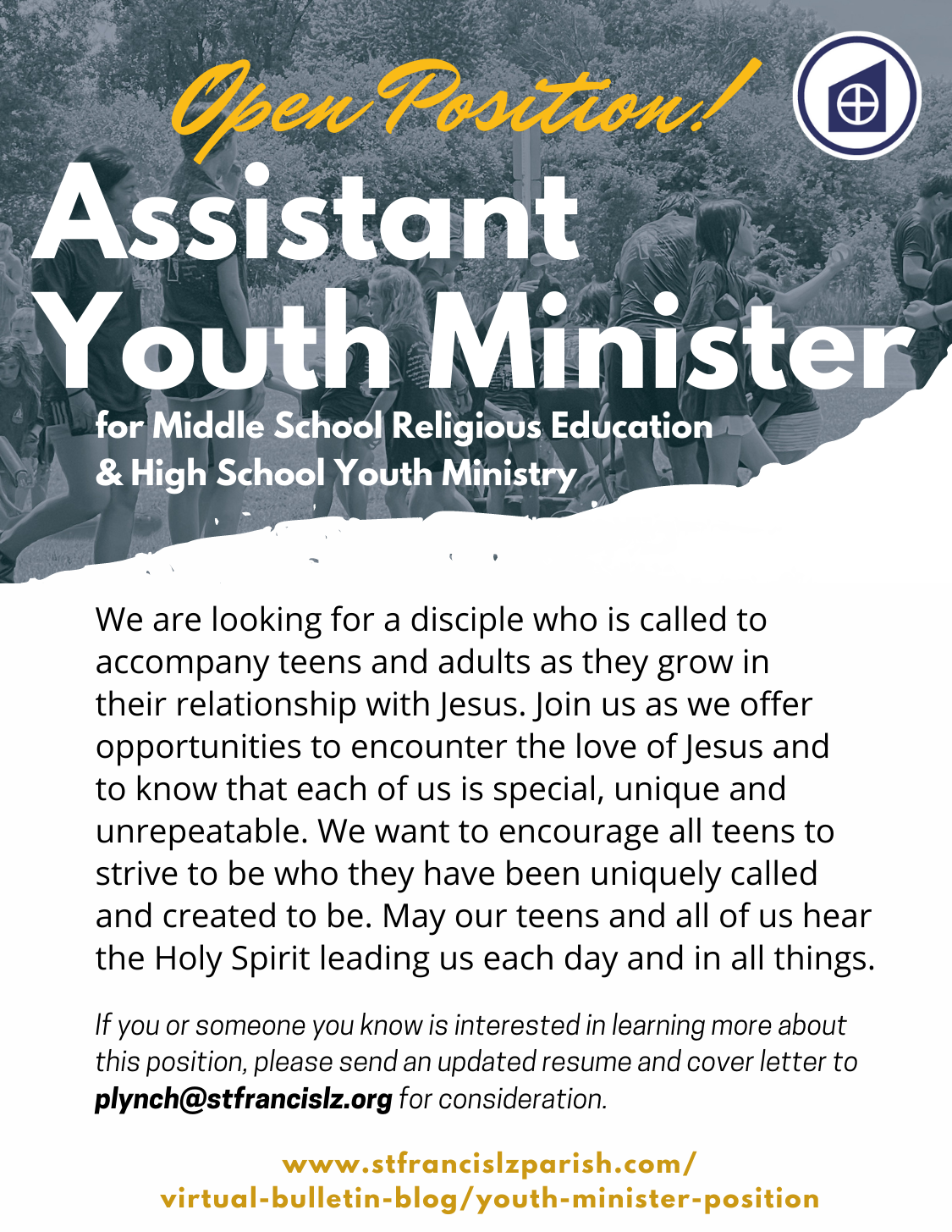 Assistant Youth Minister Open Position at SFdS! — St. Francis de Sales ...