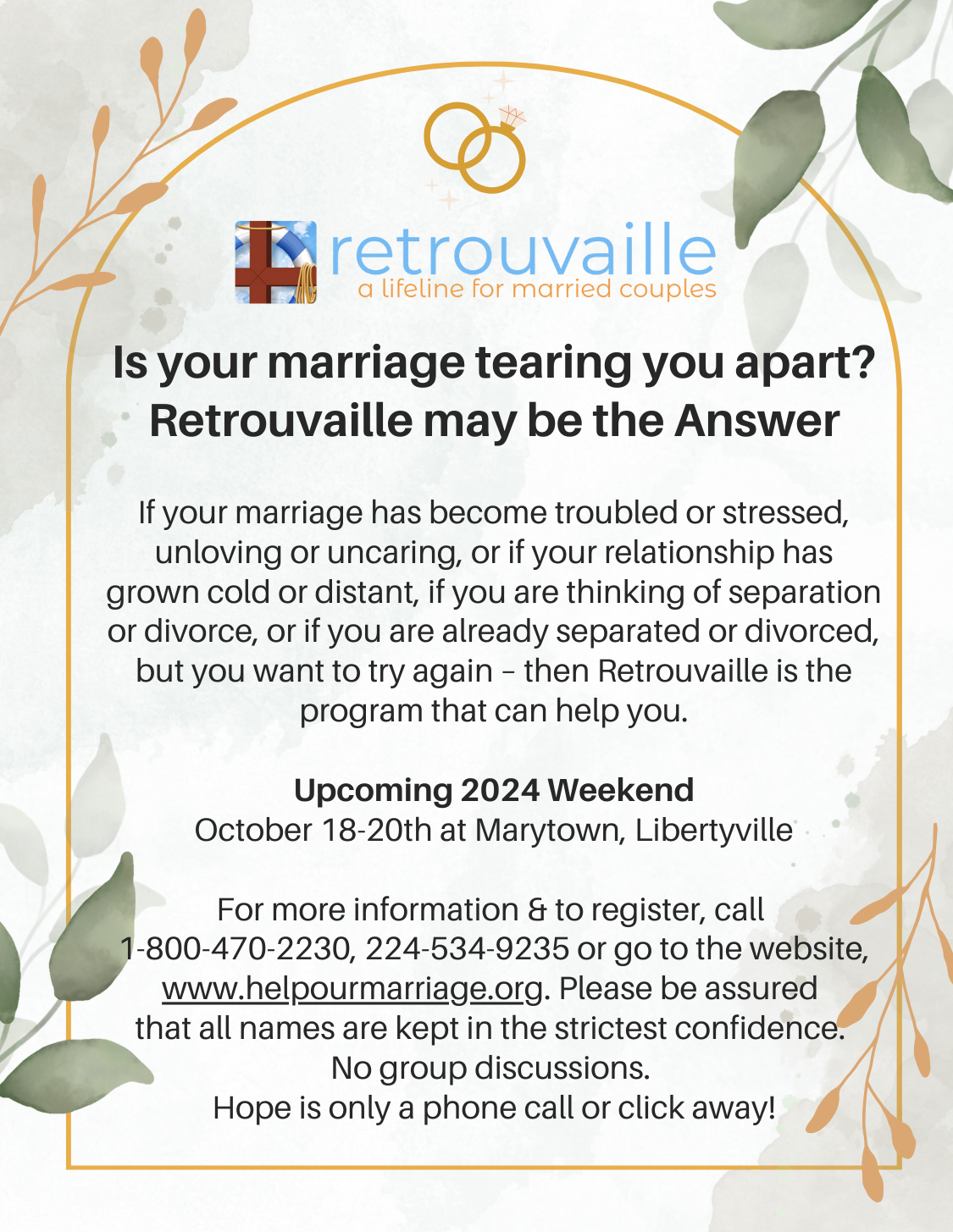 Retrouvaille — St. Francis de Sales Catholic Parish