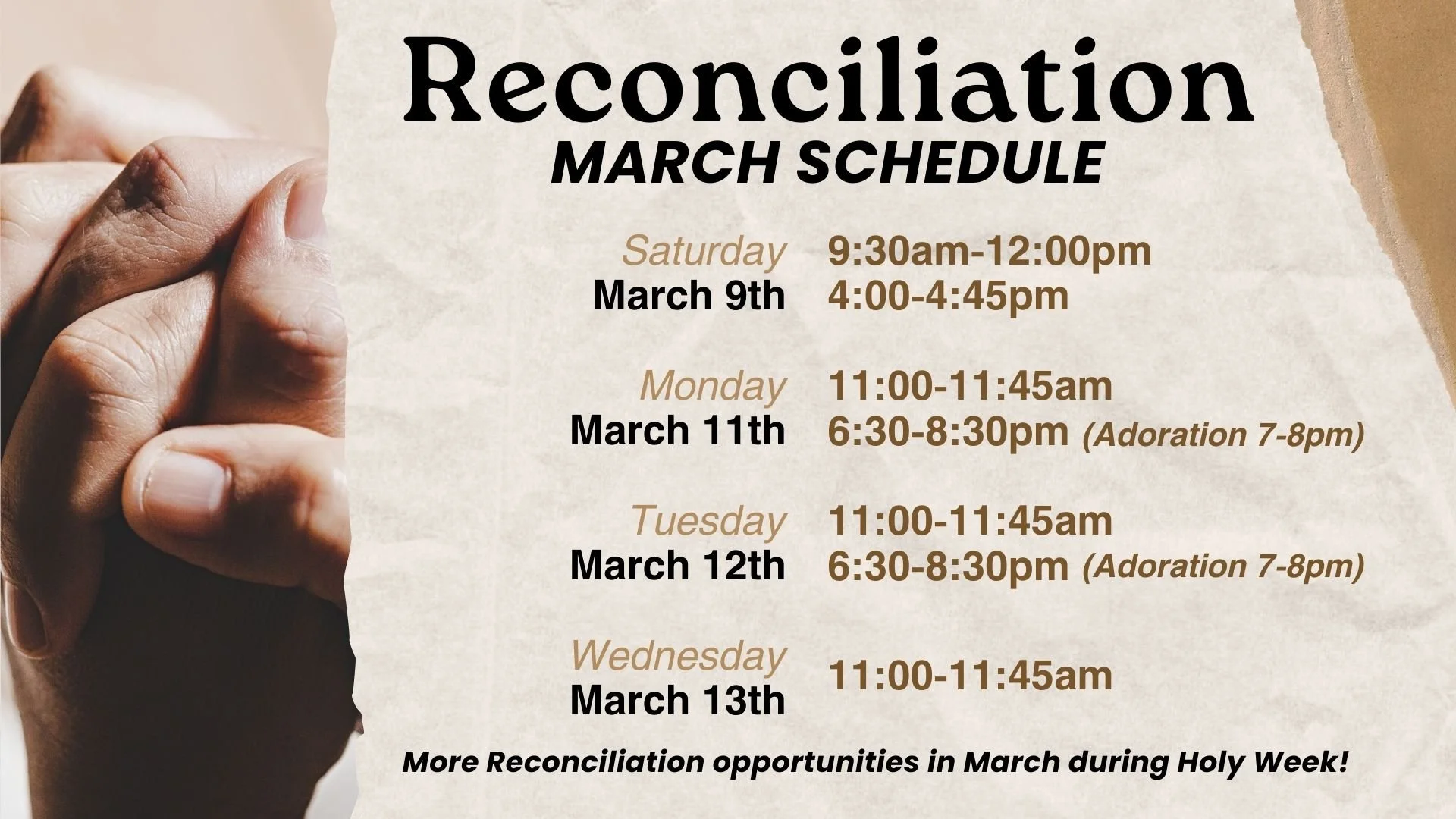 Reconciliation — Virtual Bulletin — St. Francis de Sales Catholic Parish