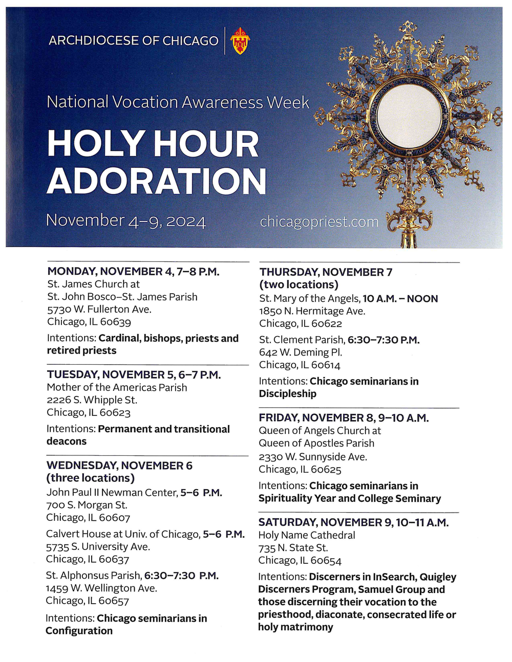 Vicariate 1 Holy Hour List — St. Francis de Sales Catholic Parish