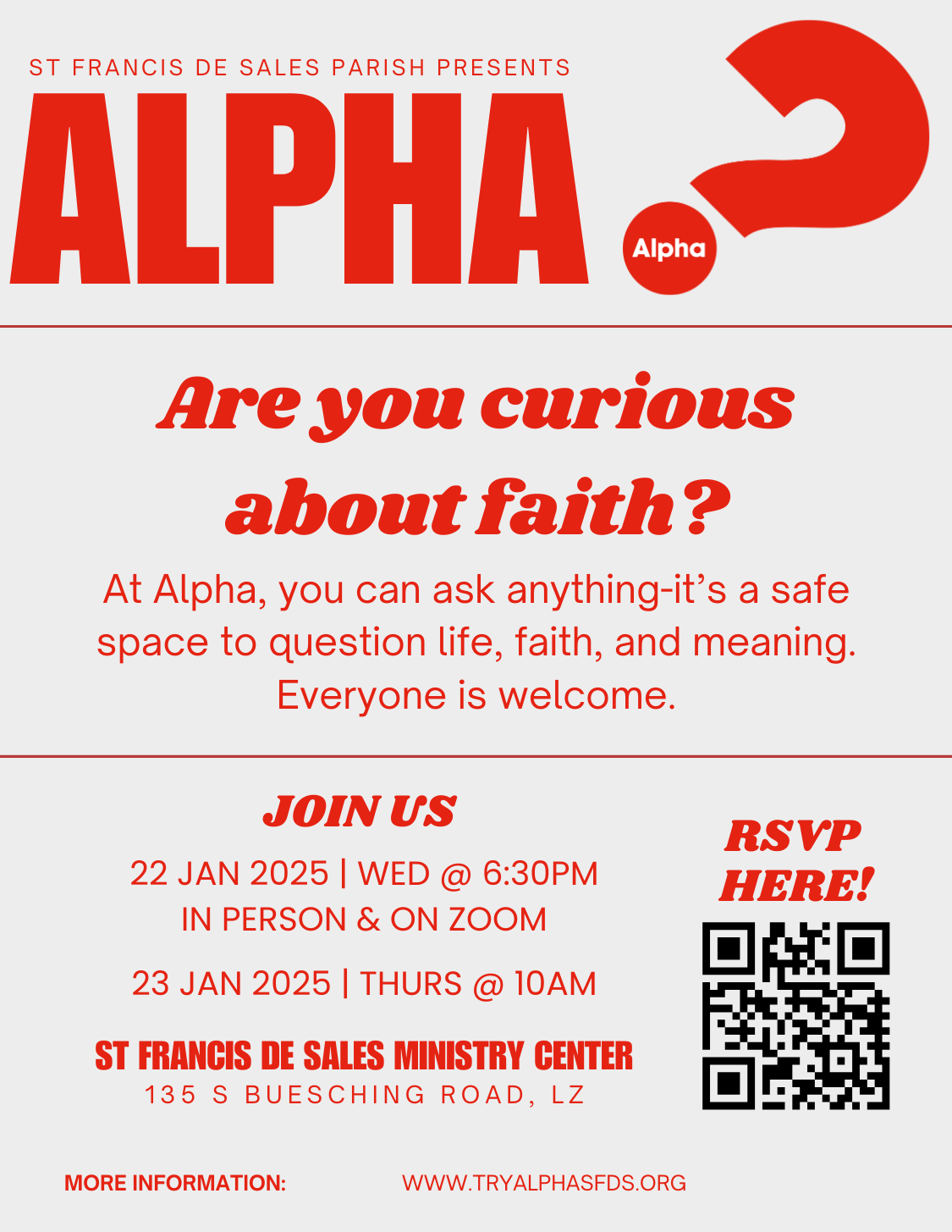 Alpha - Winter 2025 — St. Francis de Sales Catholic Parish