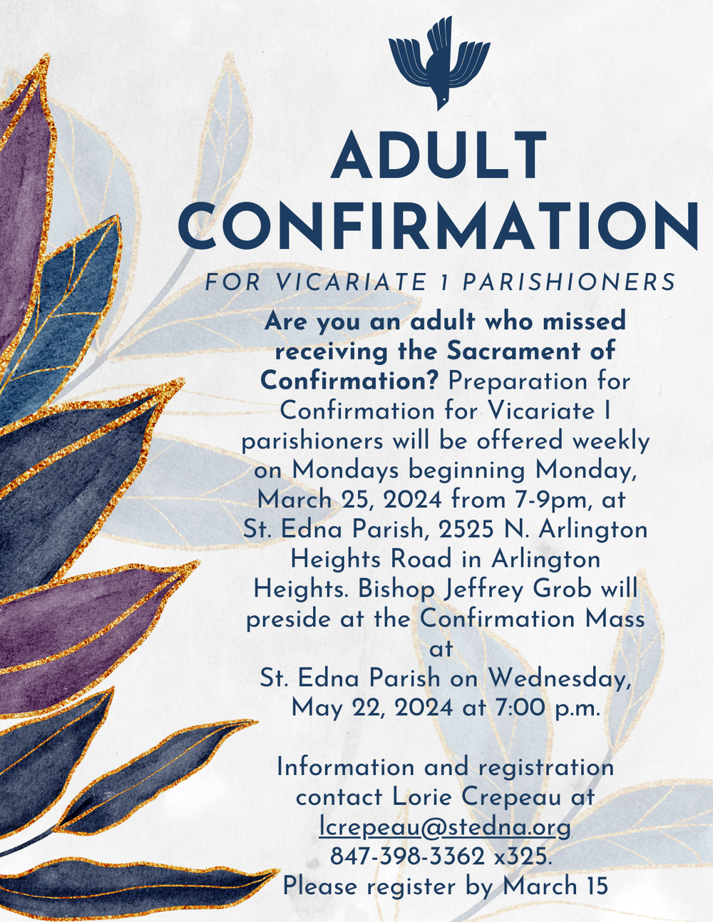 Adult Confirmation | Spring 2024 — St. Francis de Sales Catholic Parish