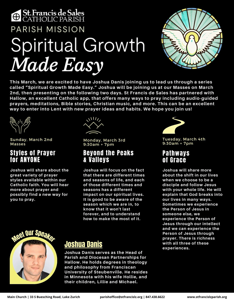 PARISH MISSION: Spiritual Growth Made Easy — St. Francis de Sales ...