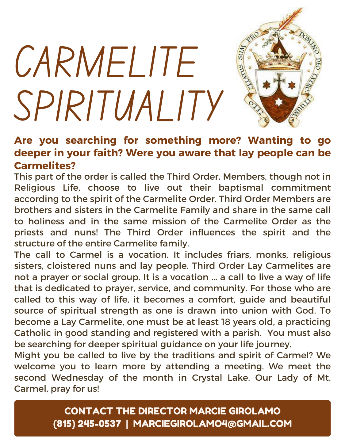 Carmelite Spirituality — St. Francis de Sales Catholic Parish