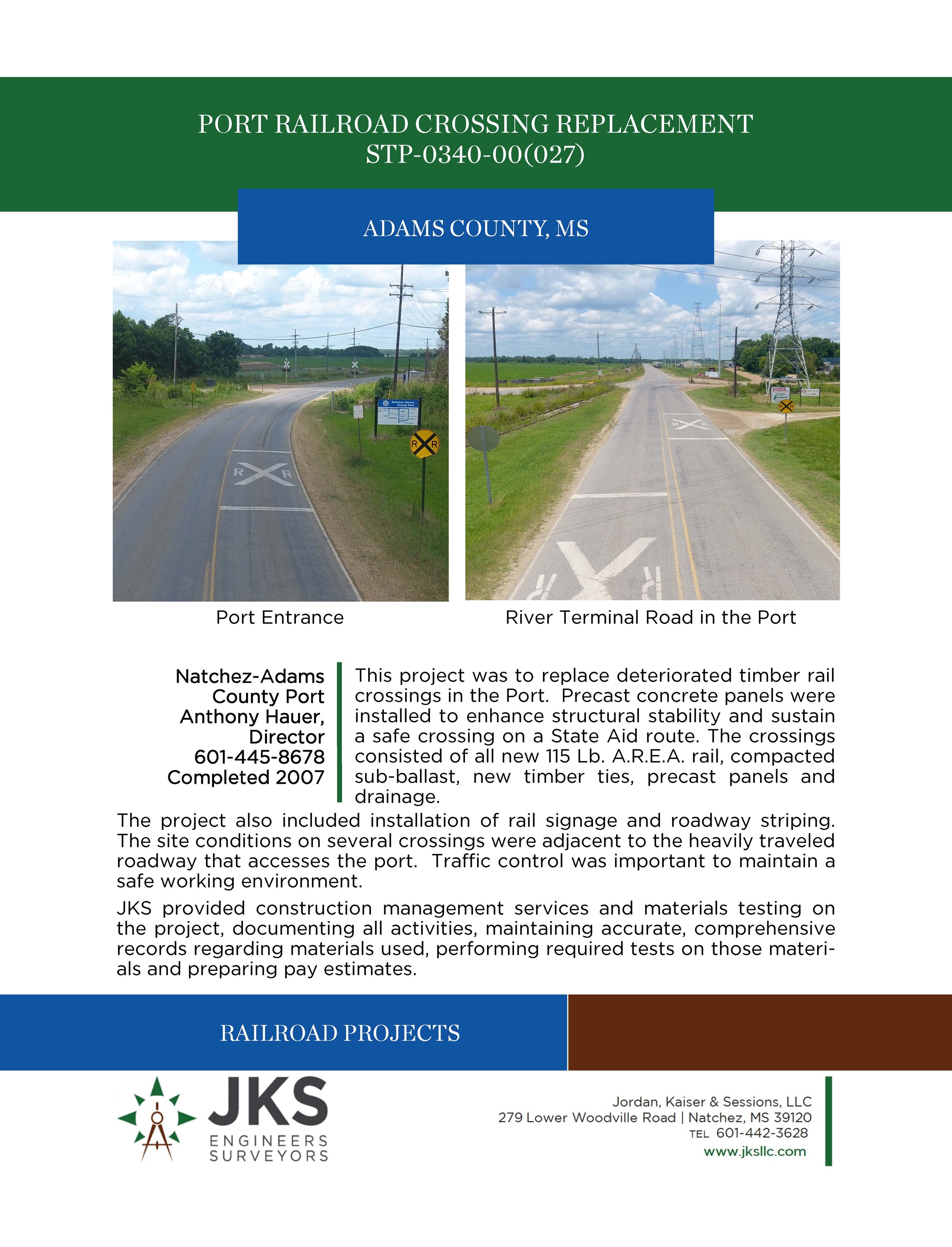 Railroad Projects — Jordan, Kaiser & Sessions