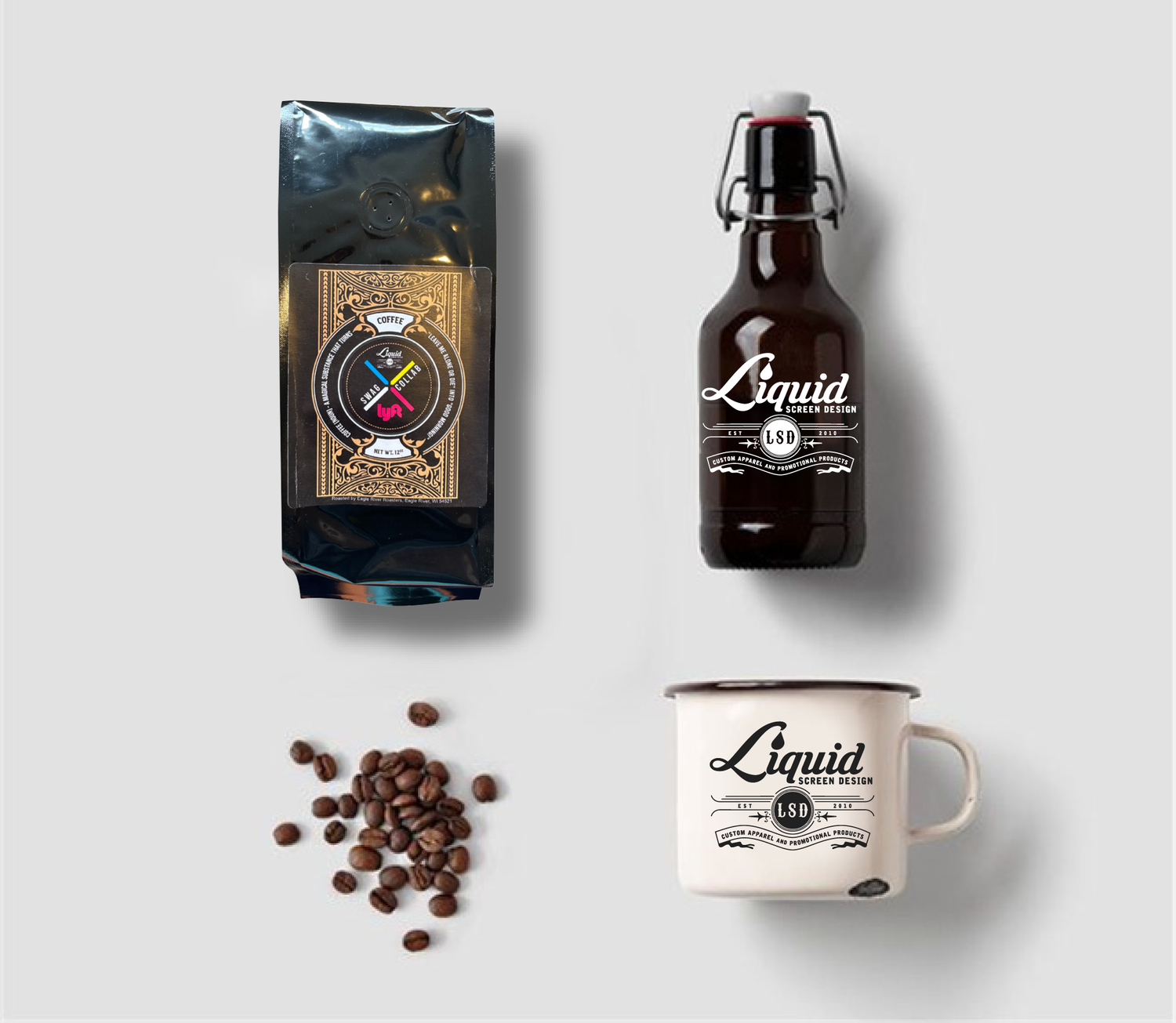 Custom Swag Portfolio — Liquid Screen Design