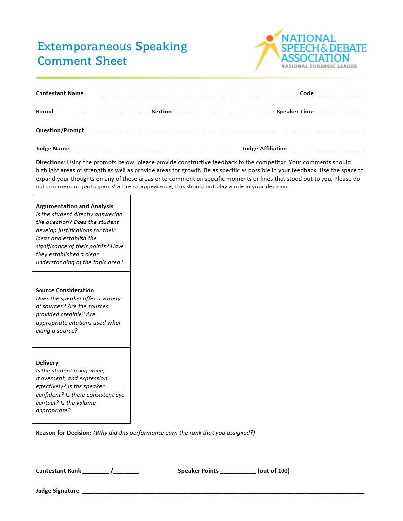 Forensics Debate Outline