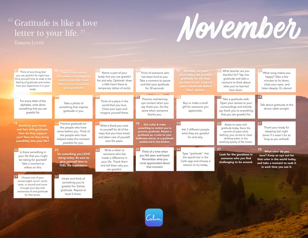 November 2021 Calm Calendar — Calm Blog