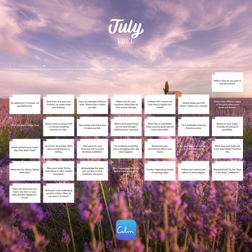 July 2023 Calm Calendar: all the feels — Calm Blog