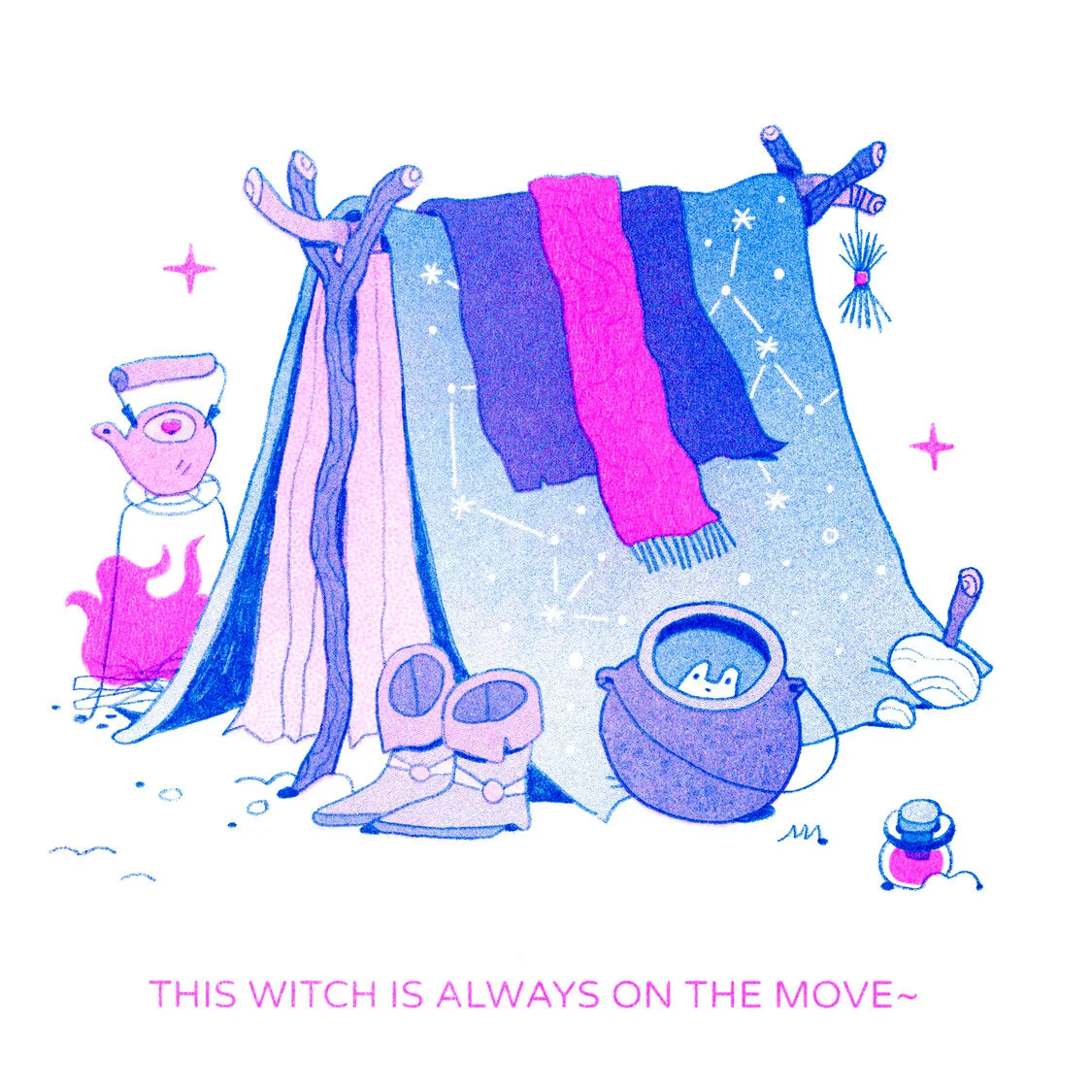 A WITCH LIVES HERE! Risograph Zine — ASH NICO DELEON