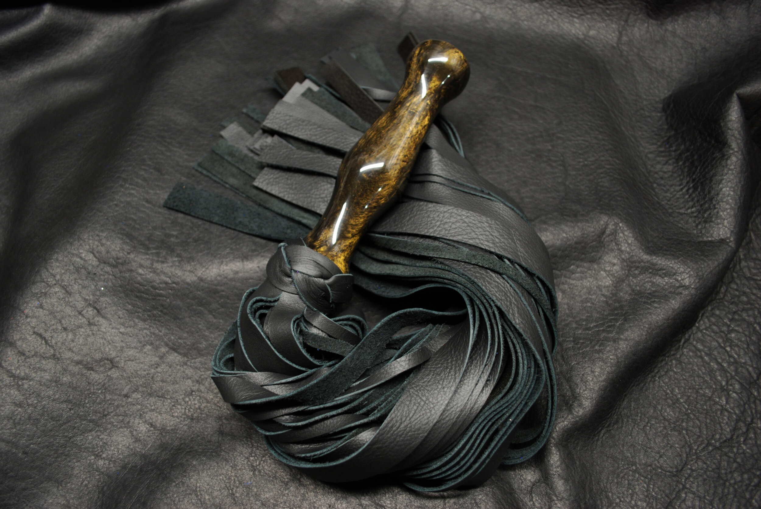 Acrylic Handle Floggers — HOLO Leather