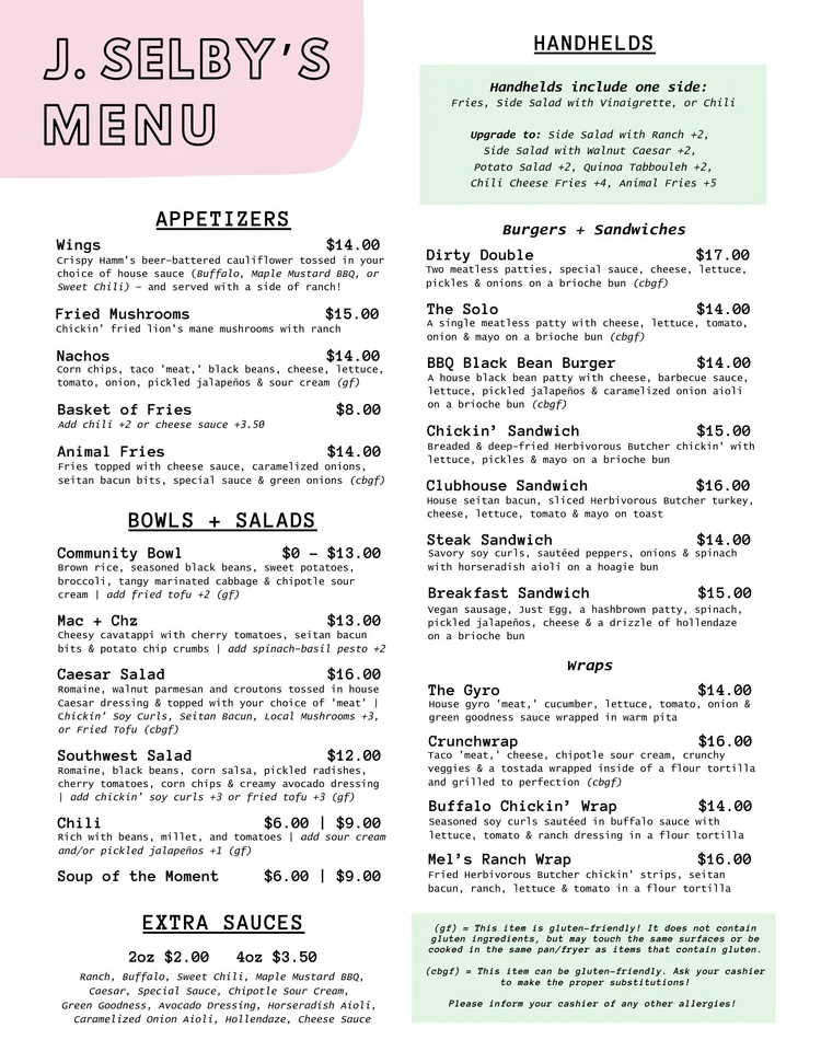 Food — J. Selby's