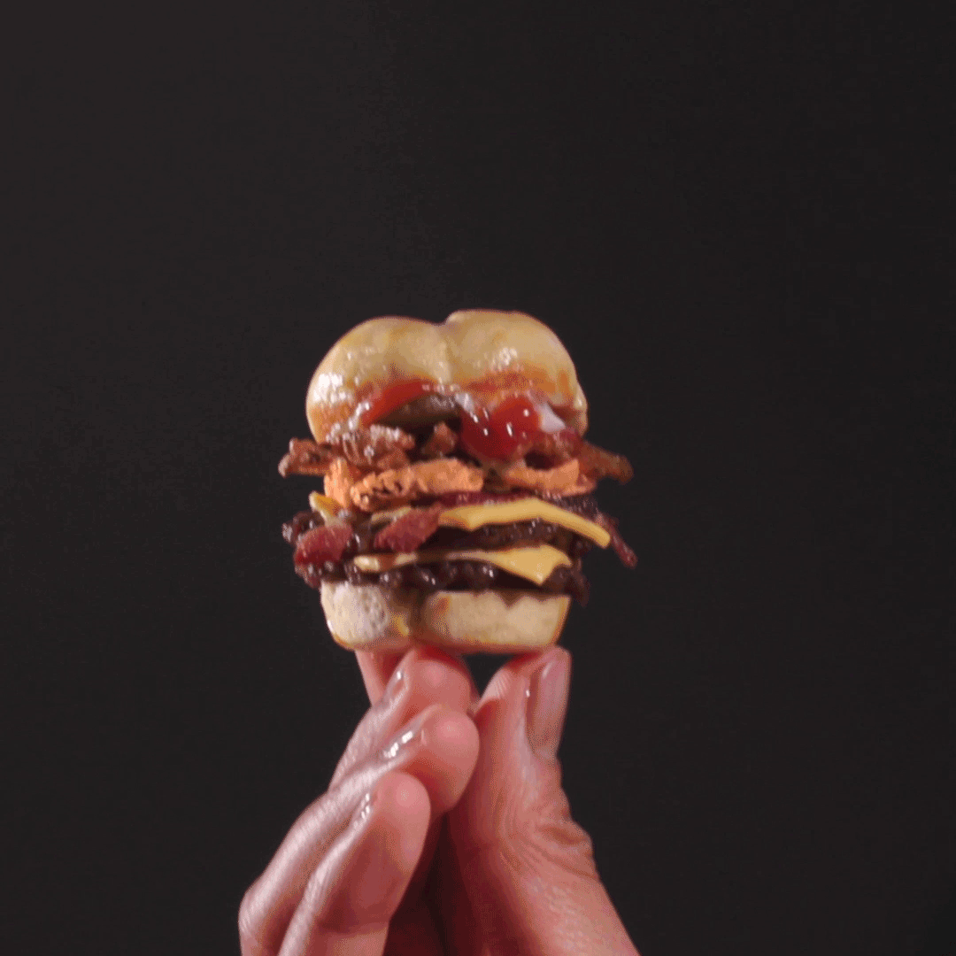 Cheesy Burger With Egg Gif