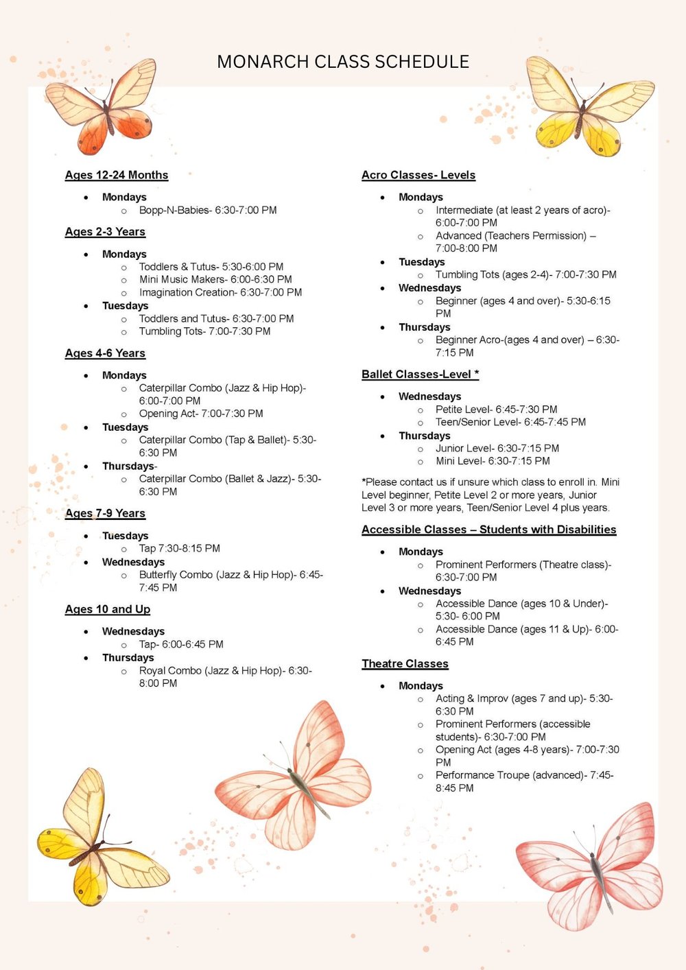 Current Classes — Monarch Conservatory