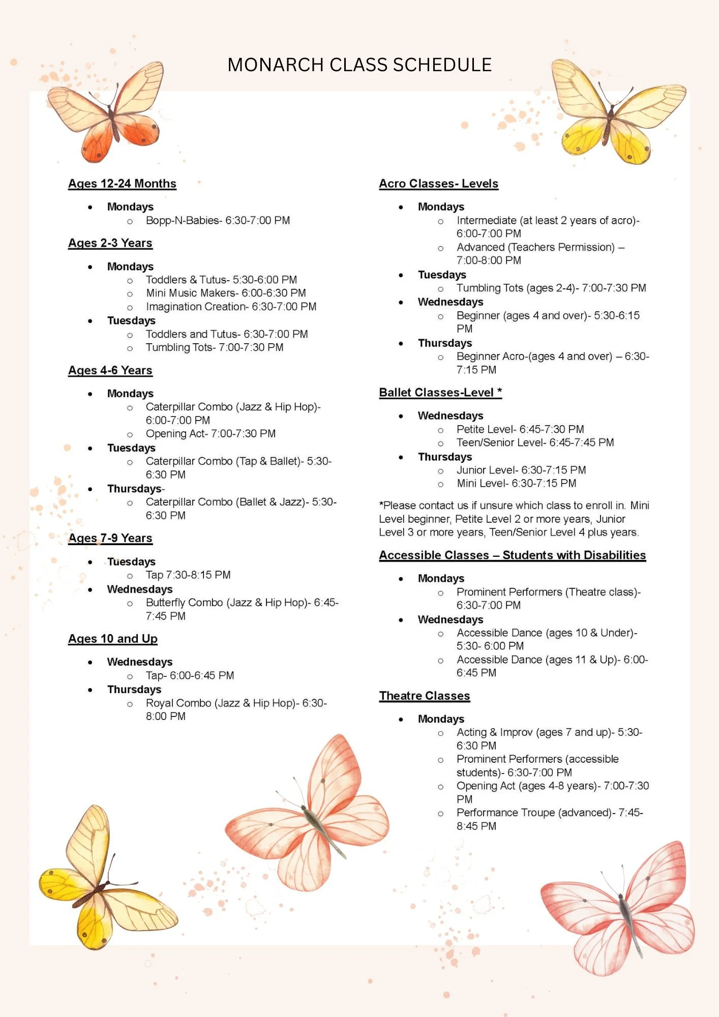 Current Classes — Monarch Conservatory
