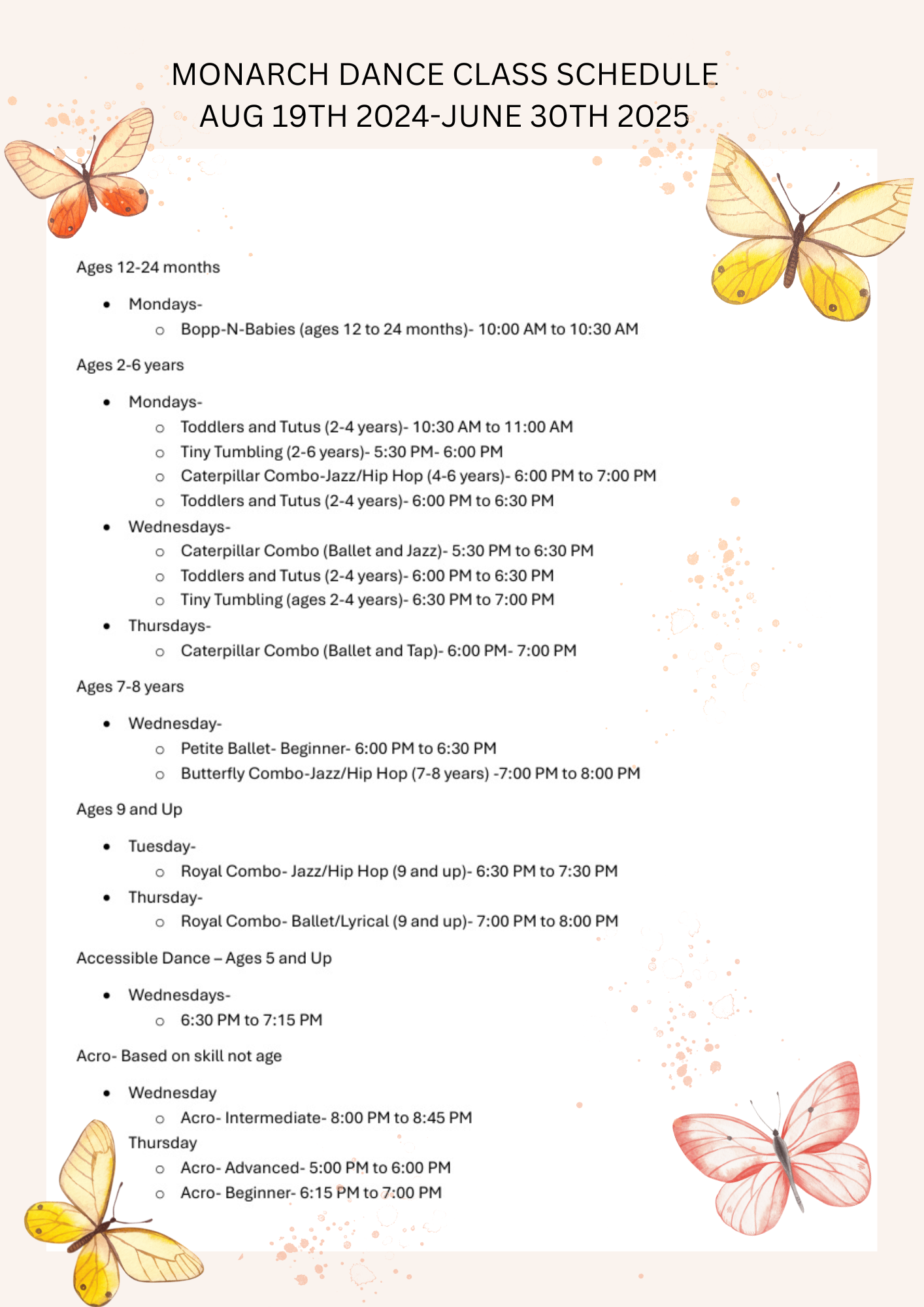 Current Classes — Monarch Conservatory
