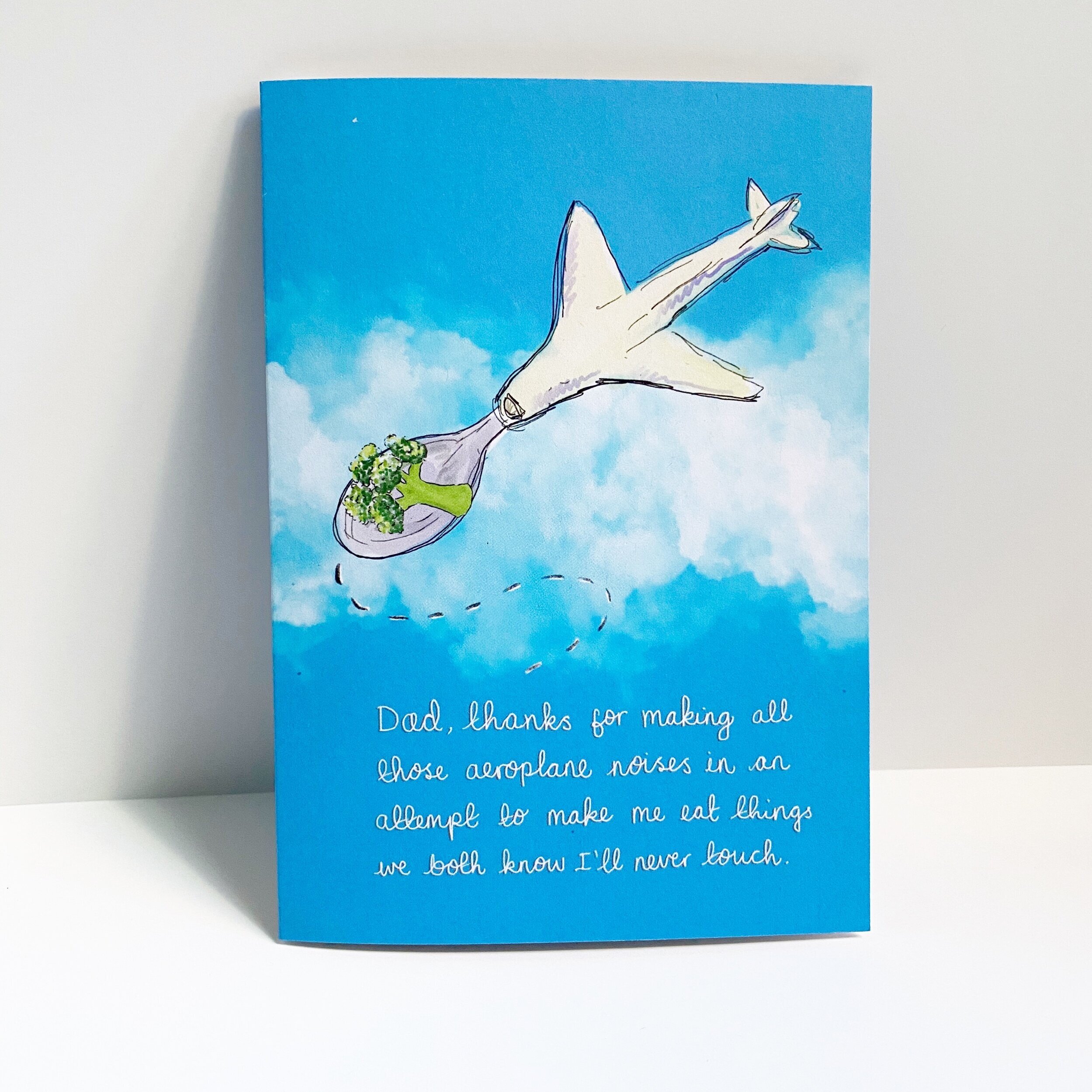Fathers Day Here Comes the Aeroplane Card — Rosie Johnson Illustrates