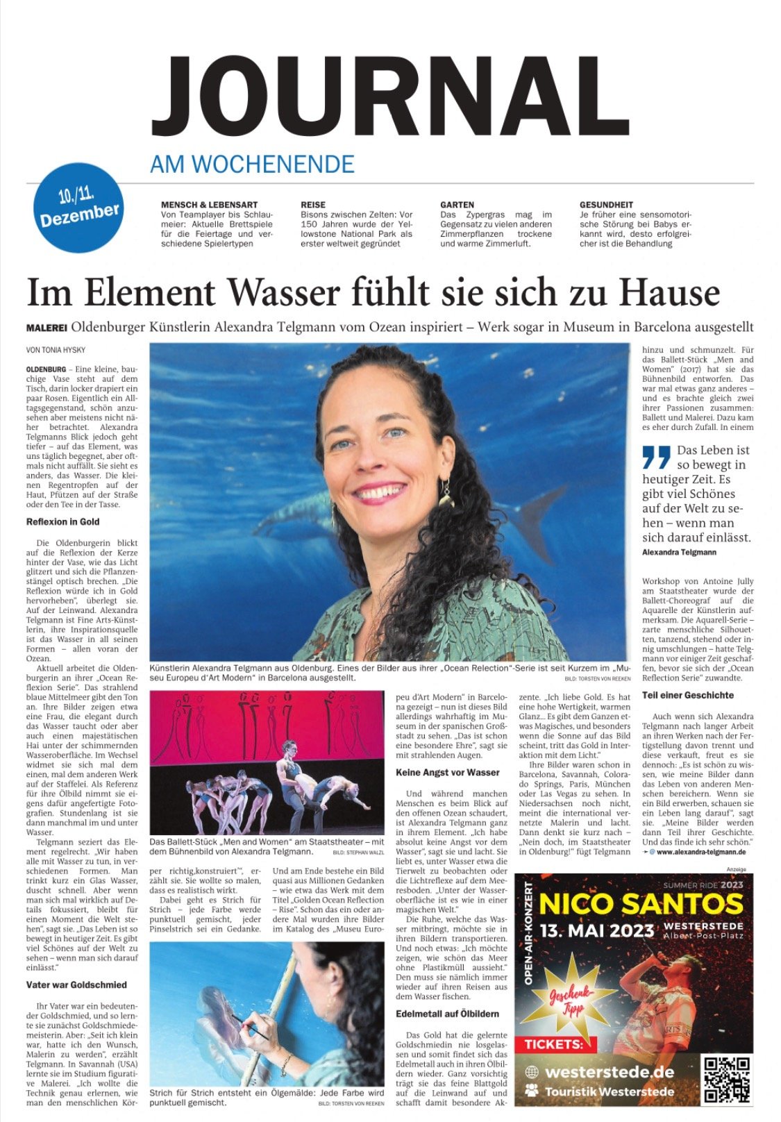 Newspaper article in the Nordwest Zeitung — Alexandra Telgmann – Fine Art