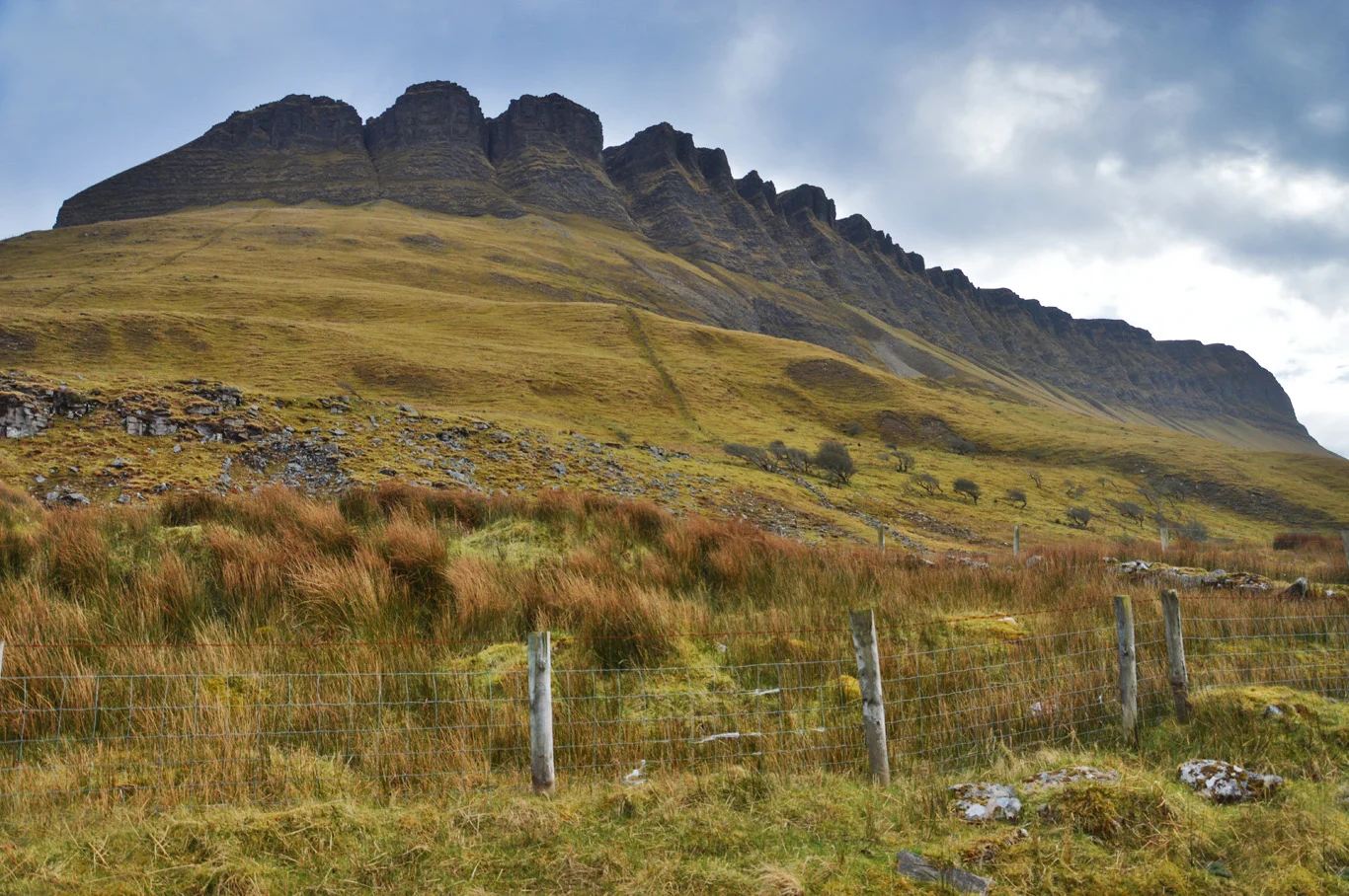 Ben Bulben Mountain and Glencar Waterfall and Lake, County Sligo ...