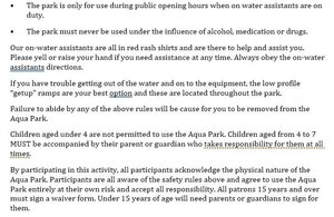 Safety rules — Coolum Aqua Park