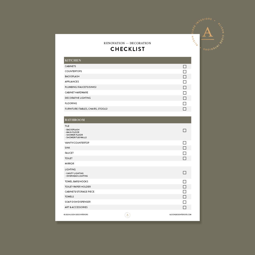 Room Renovation Checklist | Alison Giese Interiors room-renovation-checklist-alison-giese-interiors