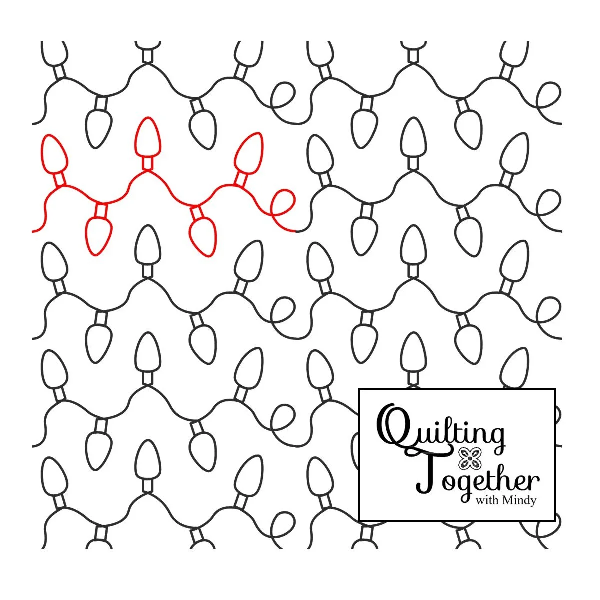 Light'em Up Panto Digital Design for Longarm Quilting Edge to Edge E2E - Christmas Pantograph ...