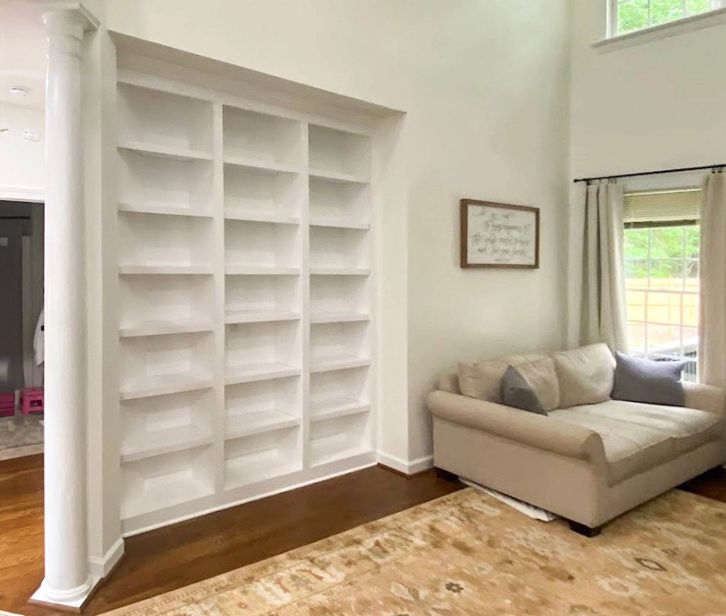 Recessed Custom Built In Bookcases DIY Murphy Bed With Built Ins