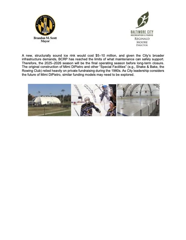 BCRP UPDATE: Mimi DiPietro Skating Center — Friends of Patterson Park