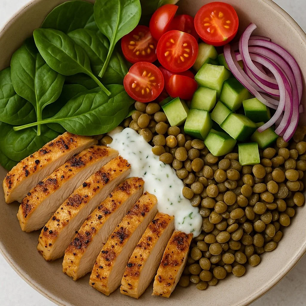 Gut-Healthy Mediterranean Chicken & Lentil Power Bowl — Great Plains ...