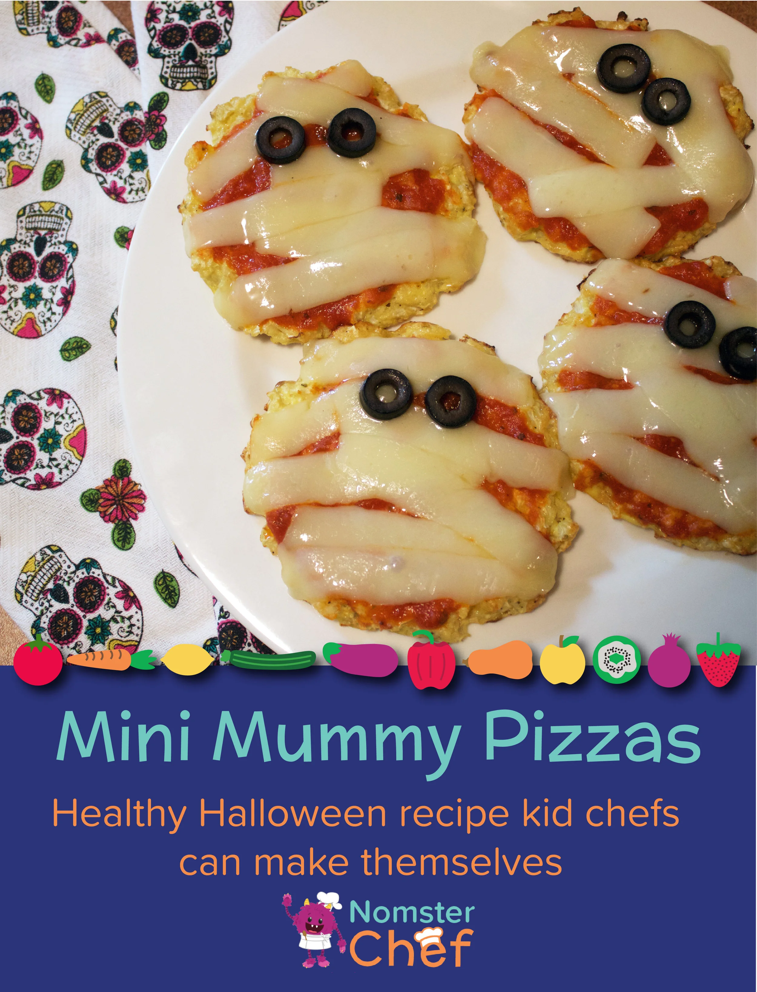 Nomster Chef | Halloween Recipe for Kids: Mini Mummy Pizzas | Fun food ...
