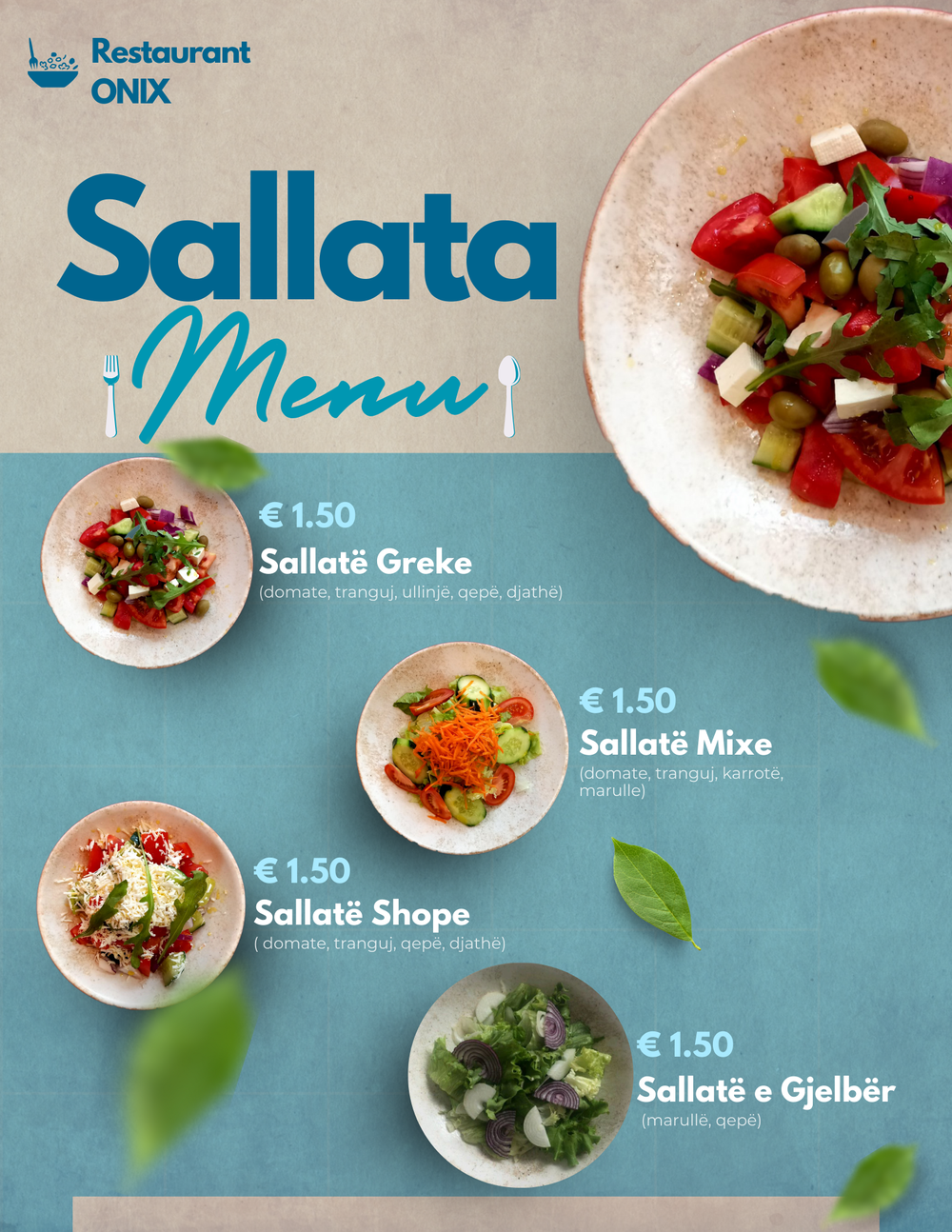 SHQIP MENU — ONIX SPA