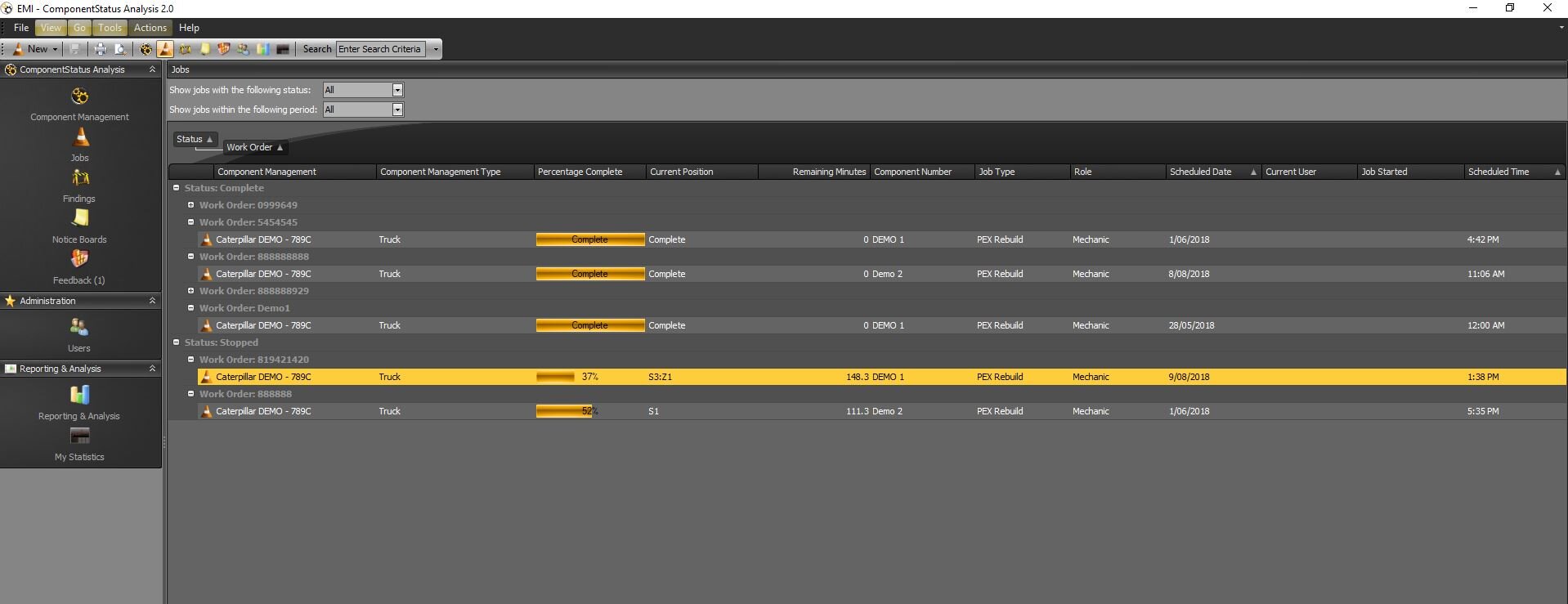 ComponentStatus — Equipment Management International