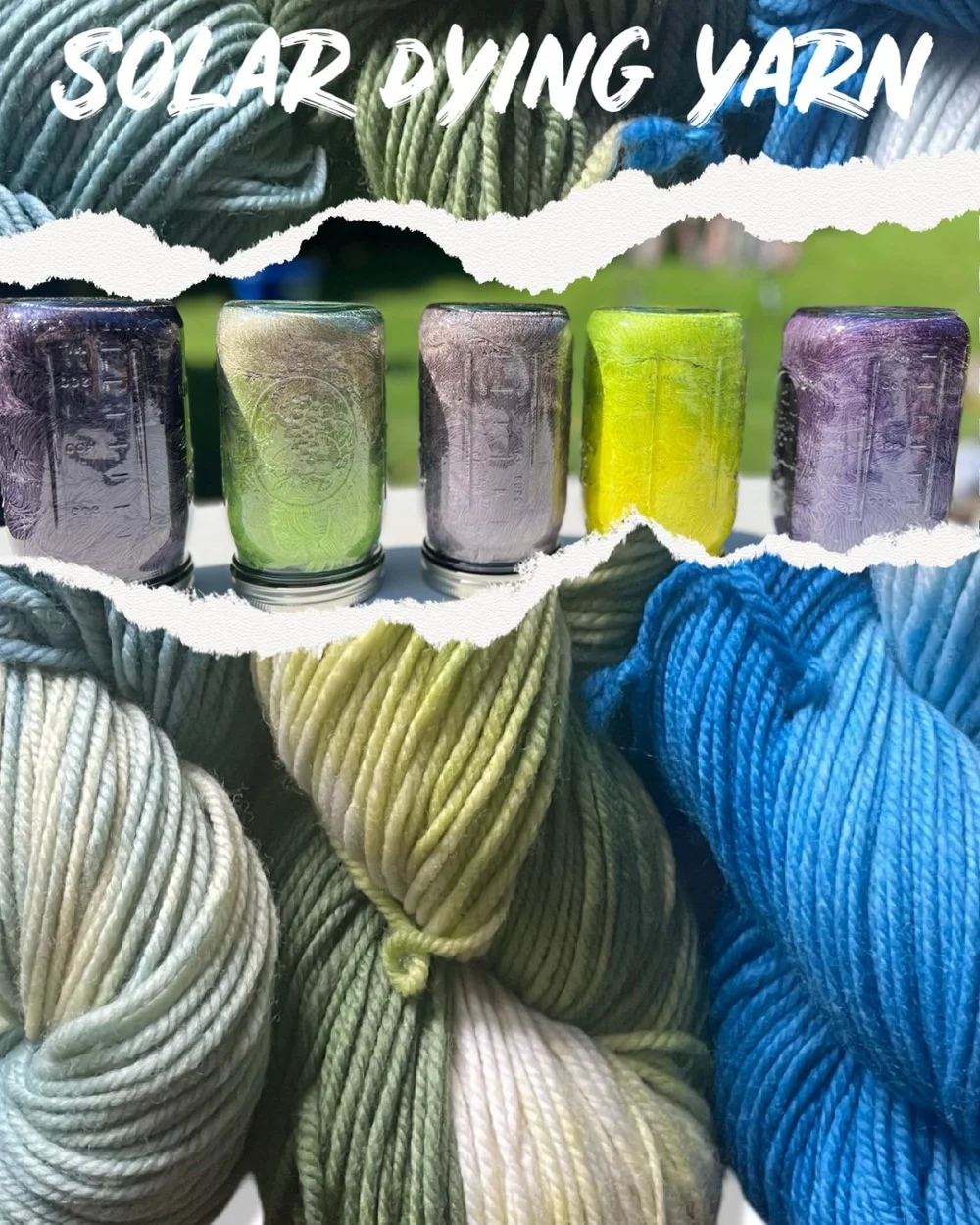 Solar Dyeing Yarn-Hand Dyeing Yarn with Sun-DIY Yarn Dyeing - handspun ...