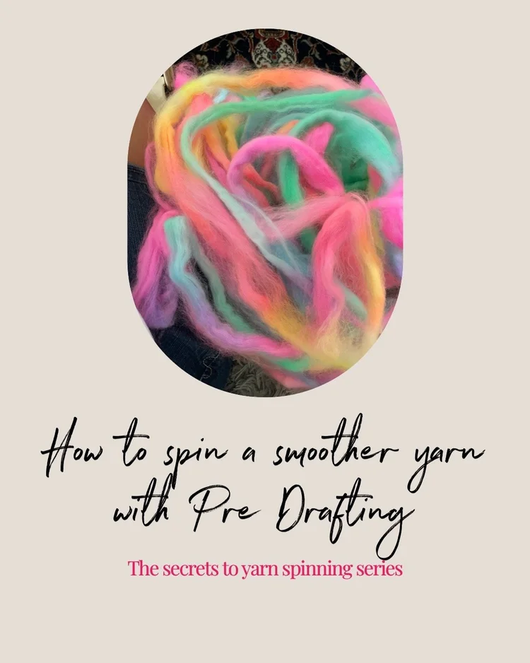 How to spin a smoother yarn with Pre Drafting your wool Yarn spinning tips for beginners ...