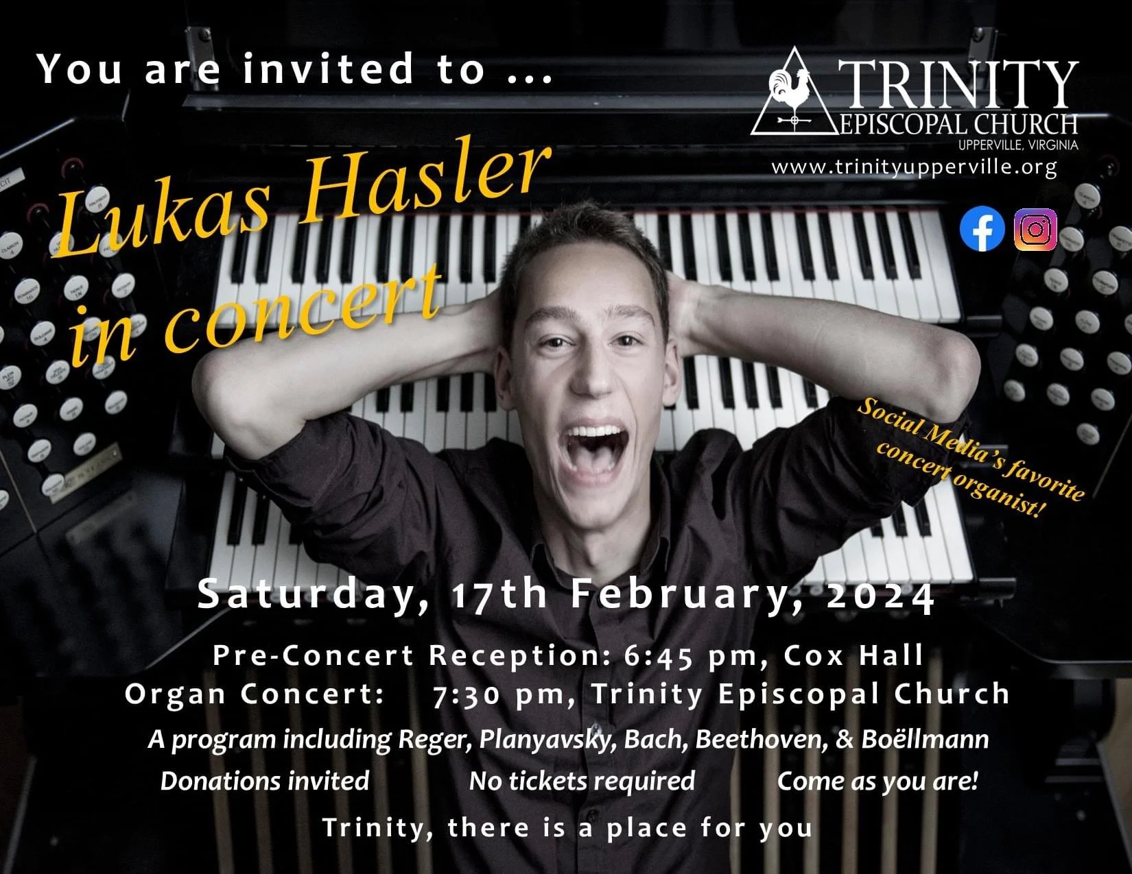 Lukas Hasler in Concert at Trinity — Trinity Episcopal Church