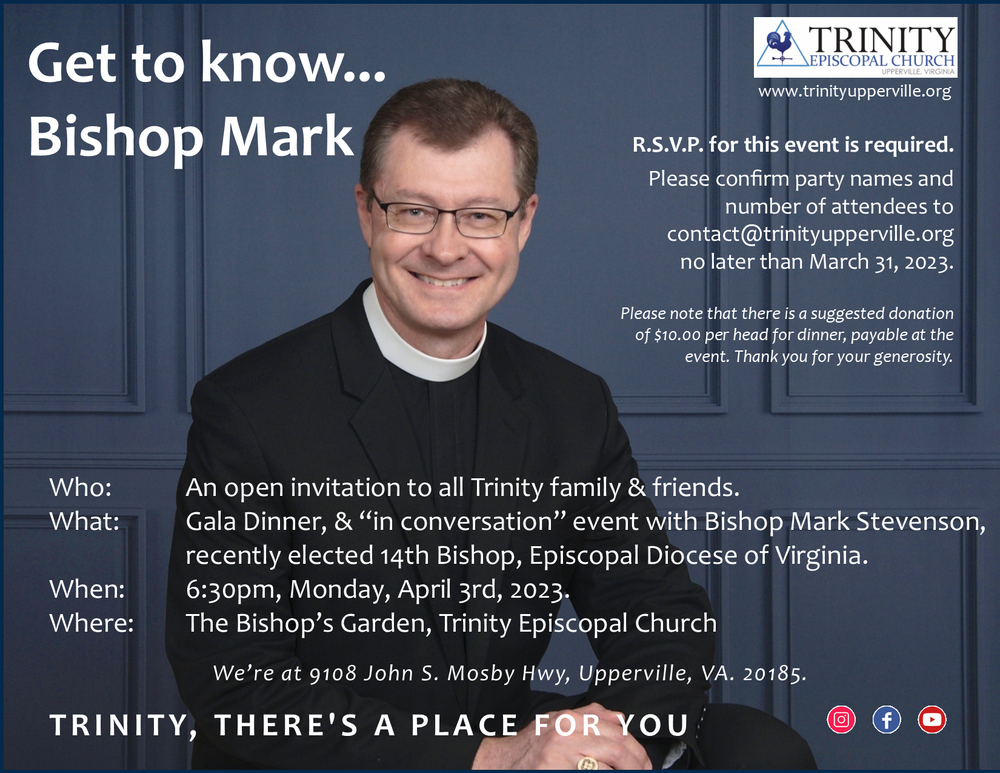Dinner with Bishop Mark — Trinity Episcopal Church