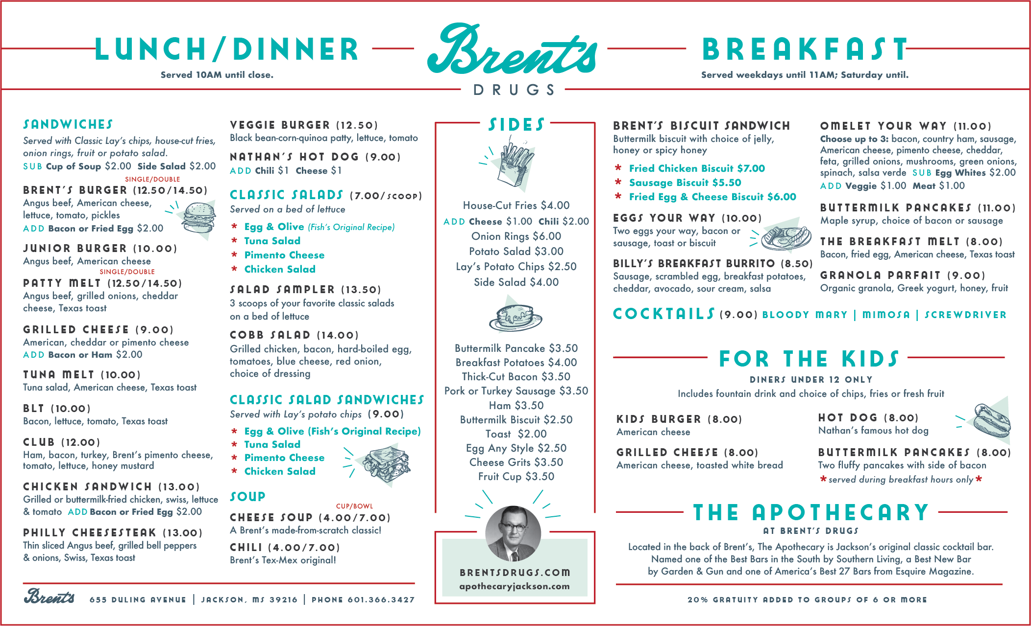 Menu — Brent's Drugs