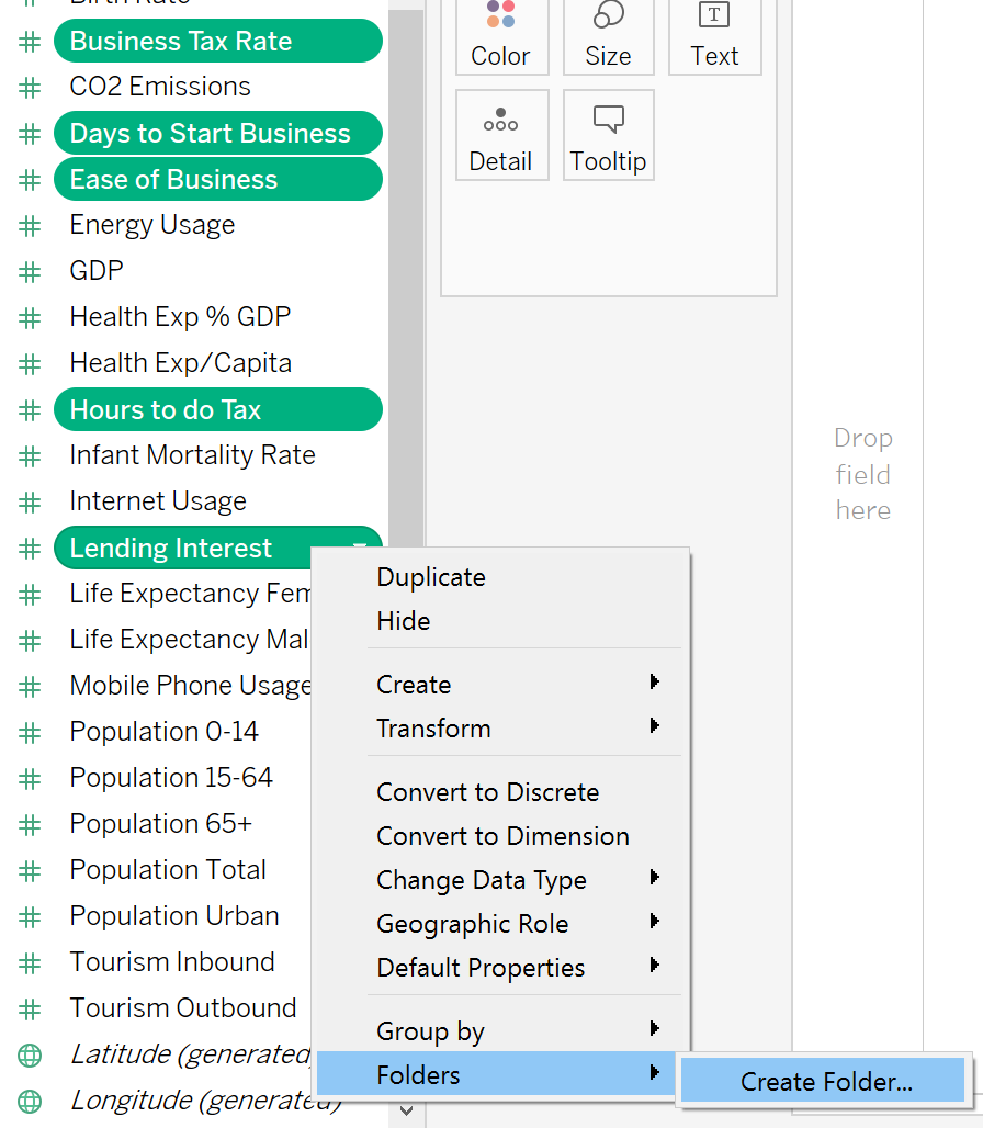 Using Folders in Tableau to Keep Fields Organized — OneNumber