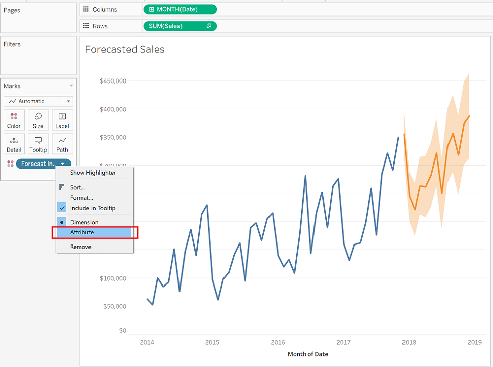 Connect the Actual Line to the Forecast Line in Tableau — OneNumber