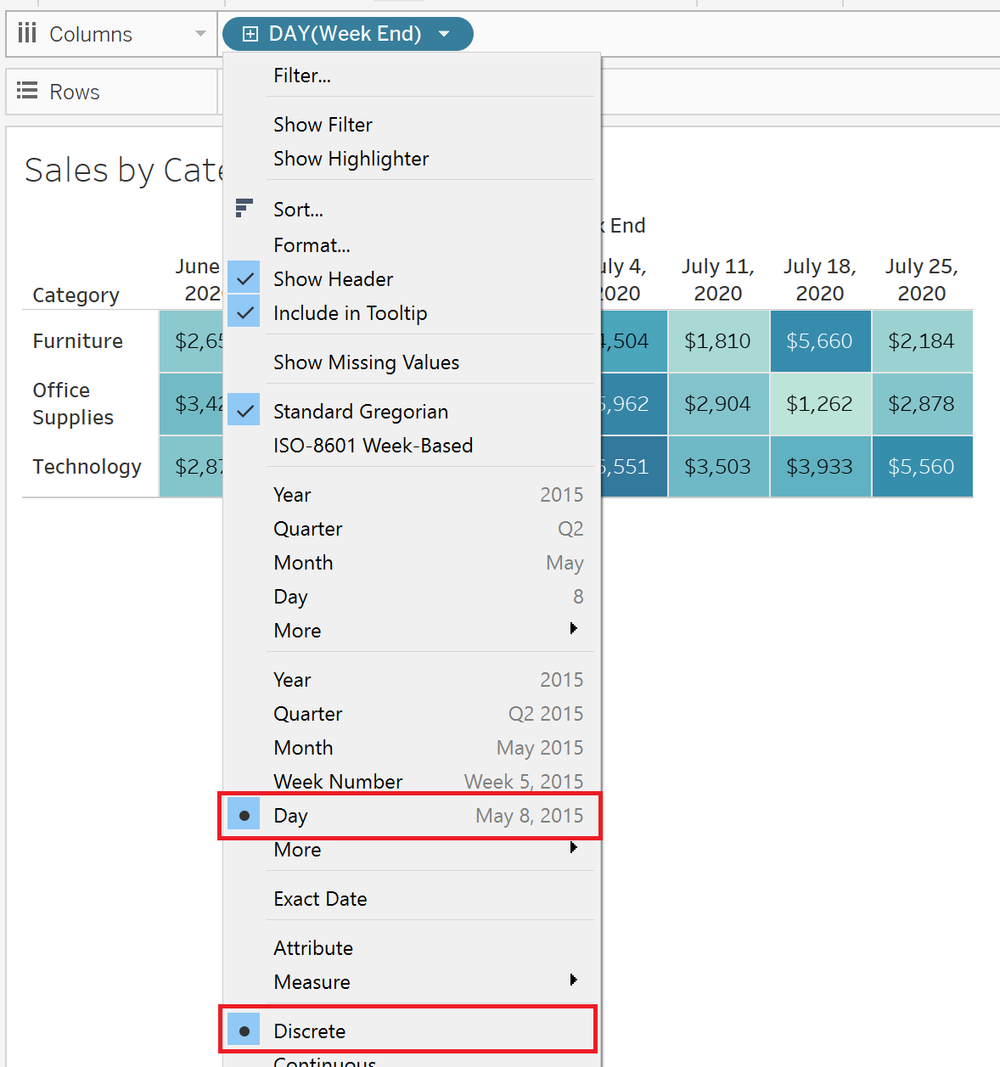 How to Report on Week End Date in Tableau — OneNumber