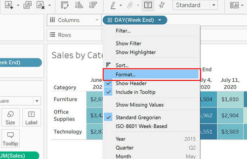 How to Report on Week End Date in Tableau — OneNumber