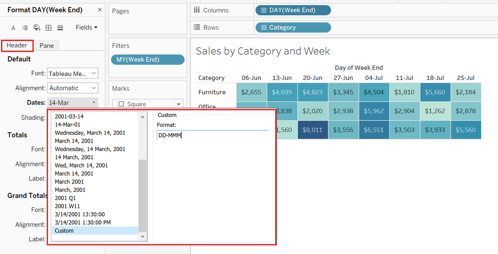 How to Report on Week End Date in Tableau — OneNumber