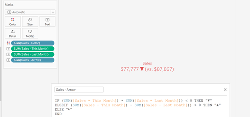 Adding Arrows and Colors to Tableau Summary Tiles — OneNumber