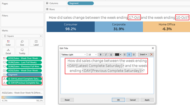 How to Compare the Last Complete Week to the Previous Complete Week in ...