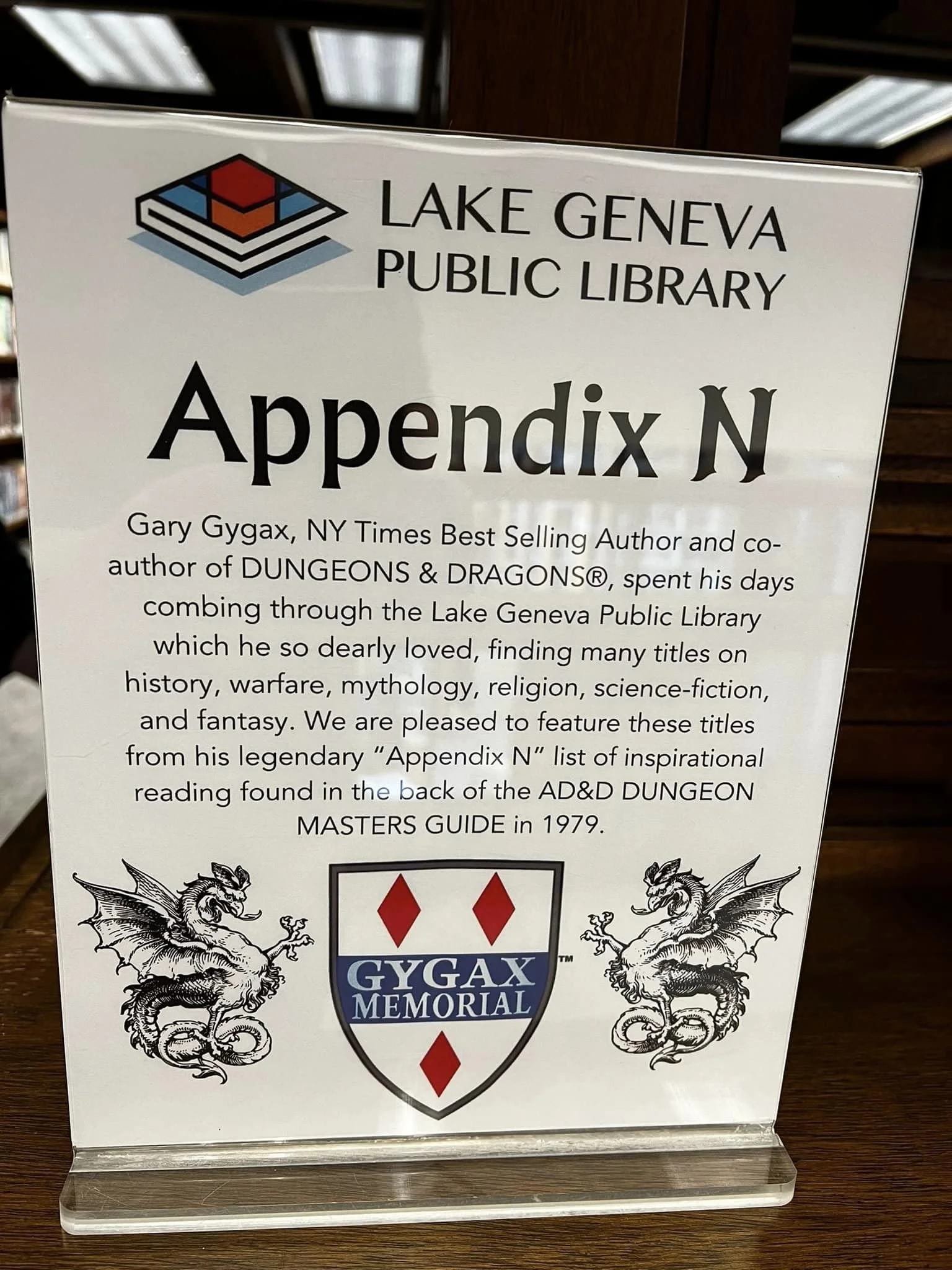 Gary Gygax Appendix N Alcove — Gygax Memorial Fund, Inc.