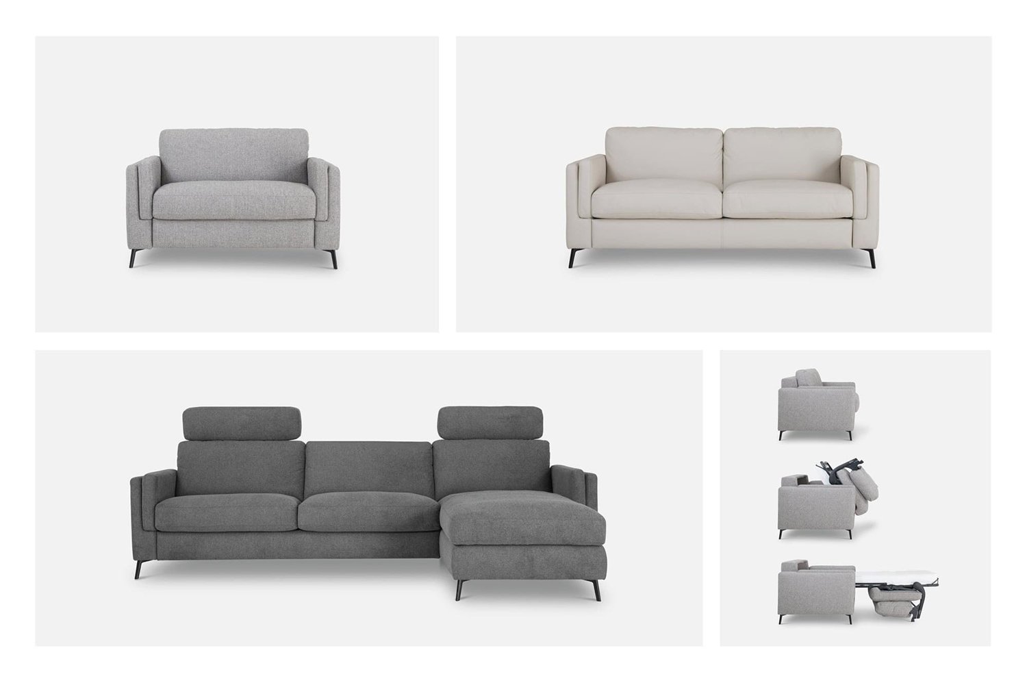 Sofabed in fabric or leather available in all configurations — Casamia Interior