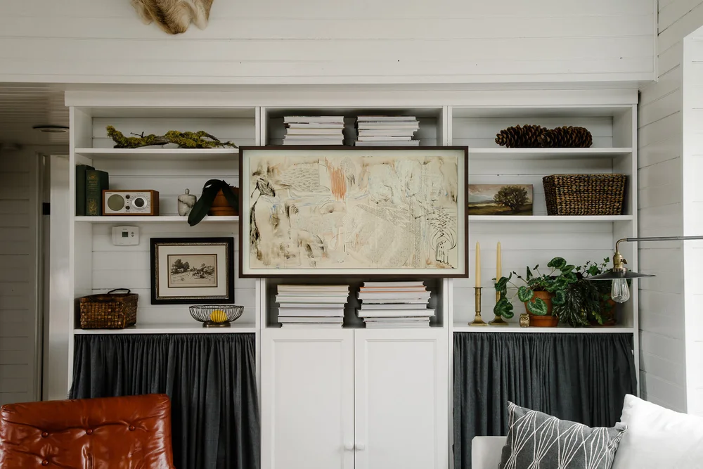 Hanging Art (Or The Frame TV) On The Face Of A Bookcase — carmella rayone