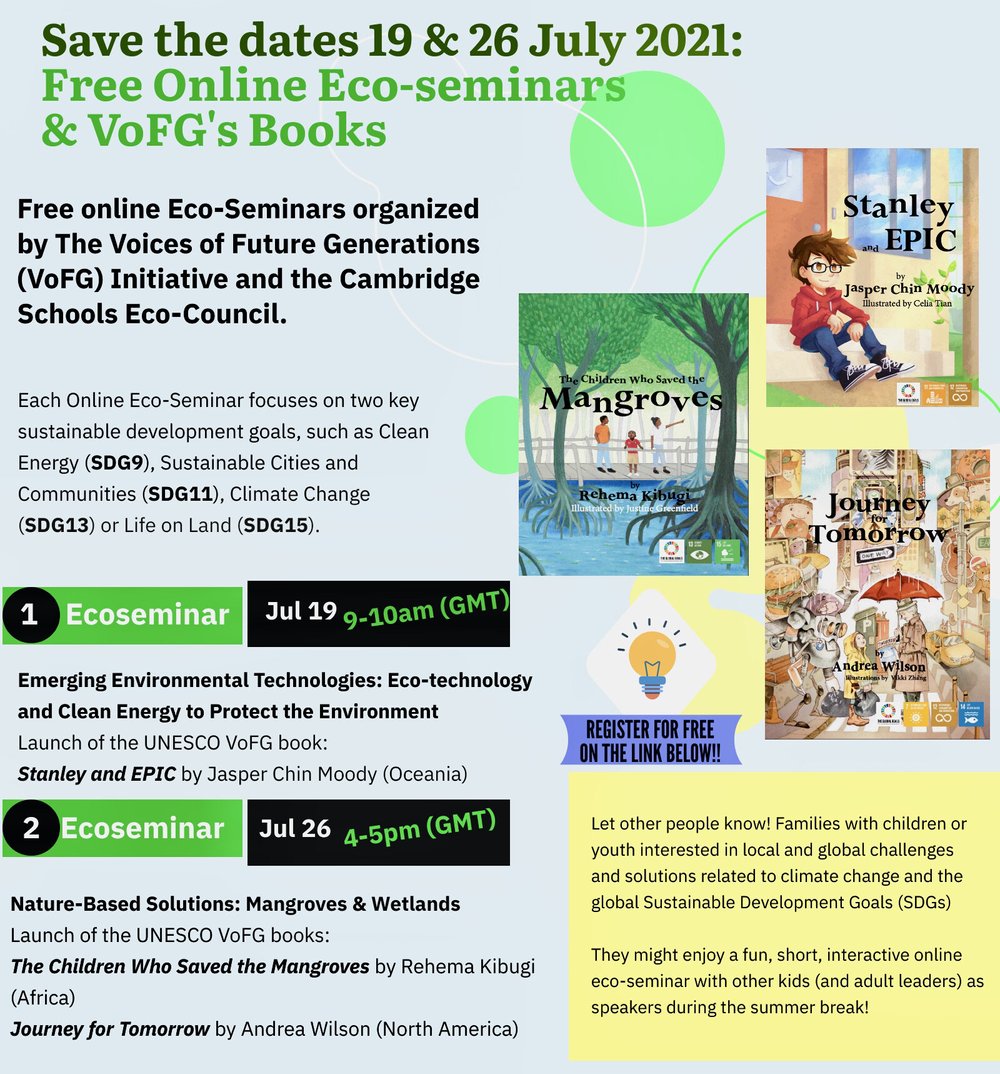 Save the dates 19 & 26 July 2021: Eco-seminars & Book Launch — Voices ...