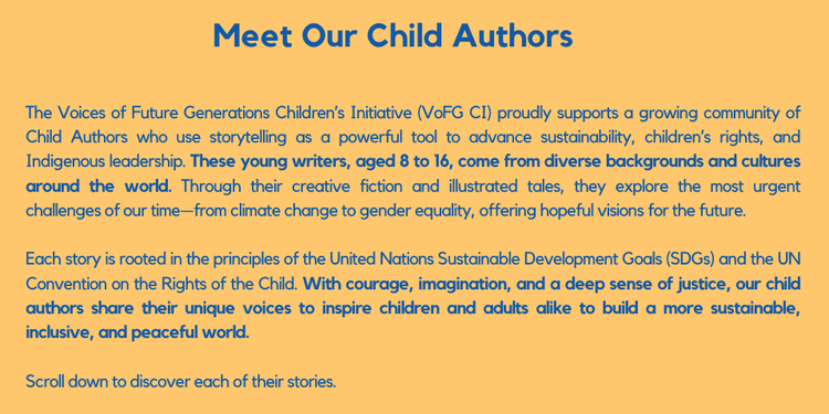 Child Authors | Voices of Future Generations Children’s Initiative ...
