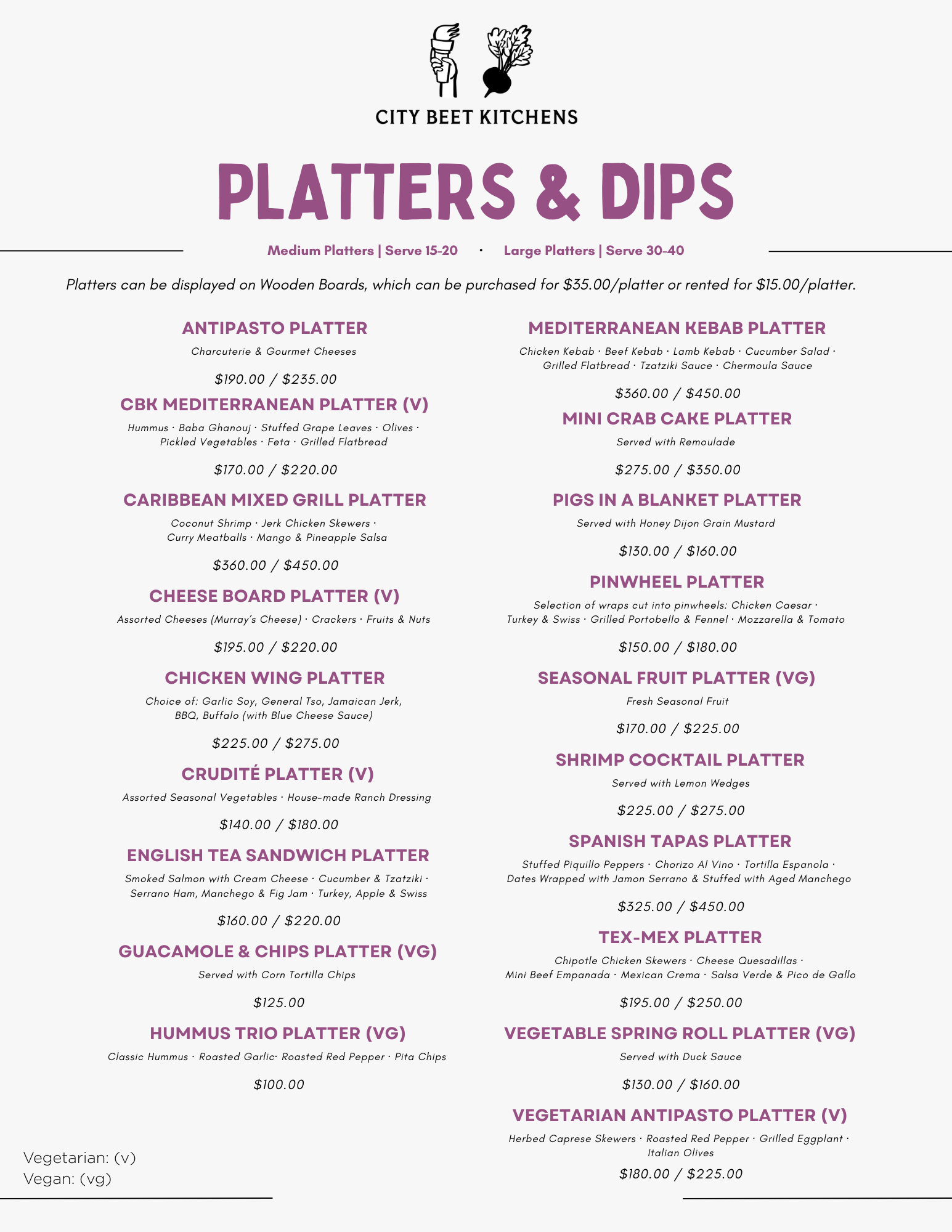 Menu — City Beet Kitchens